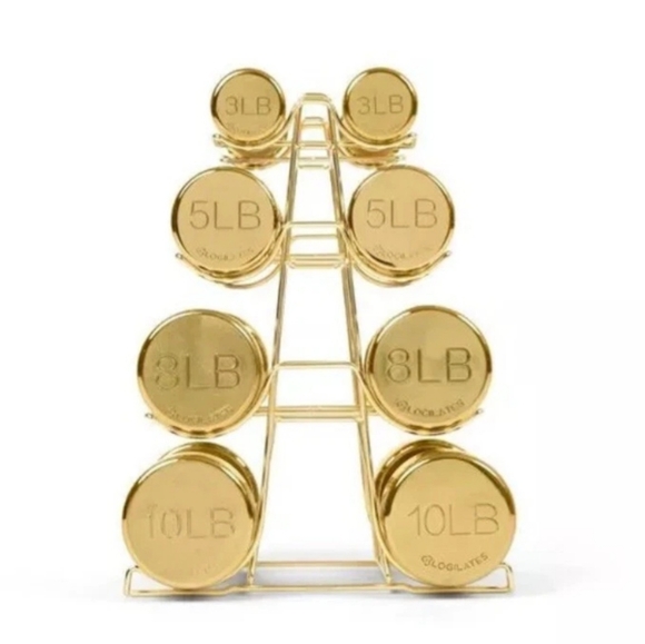 Blogilates | Storage & Organization | New Blogilates Gold Weight Rack 4 ...